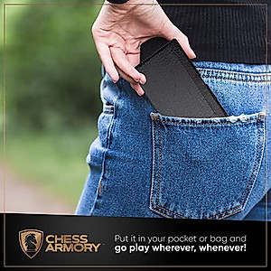 Chess Armory Pocket Chess Set - Portable Mini Chess Set for Adults and Youth - Mini Chess Board to Take Anywhere for an Unforgettable, Mind-Sharpening Chess Game