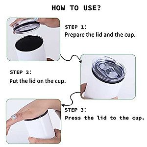 Wzaytia 2 Pack Replacement Lid for Skinny Tumblers 15 Oz 20 Oz, Fits for 2.7 Inch Inner Diameter, BPA Free Skinny Tumbler Lids