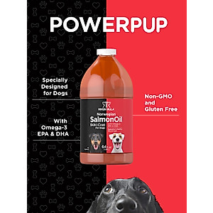 Horbaach Salmon Oil for Dogs 64 fl oz | with Pump | Supports Healthy Skin and Coat | with Omega 3, EPA & DHA | Bulk Size Pet Supplement | Non-GMO, Gluten Free