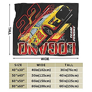 Joey Logano 22 All Season Fleece Blanket Throw Ultra Soft Flannel Blanket Digital Printed Premium Fluffy Microfiber Fleece 40"x30"