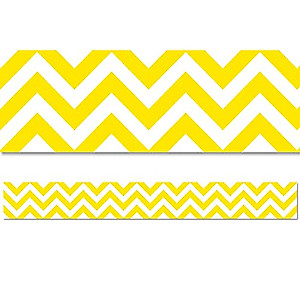 Creative Teaching Press CTP Yellow Chevron EZ Border Bulletin Board Border Classroom Decor