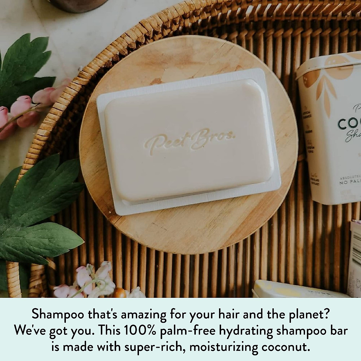 Peet Bros. Lemon & Thyme Coconut Shampoo Bar - Moisturizing, Vegan, Palm Oil-Free, No Artificial Fragrances, Planet Friendly, Made in USA - 5 oz