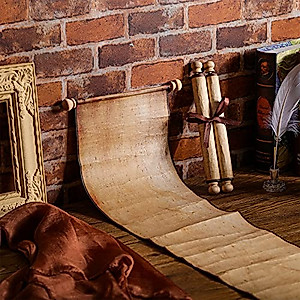 2 Pack Blank Paper Scrolls 7.5 x 31 Inches Scroll Paper Wrapped on Wood Rod for Writing, Drawing, Calligraphy, Wedding Vows, Invitation, Renaissance Festivals, Naughty or Nice List