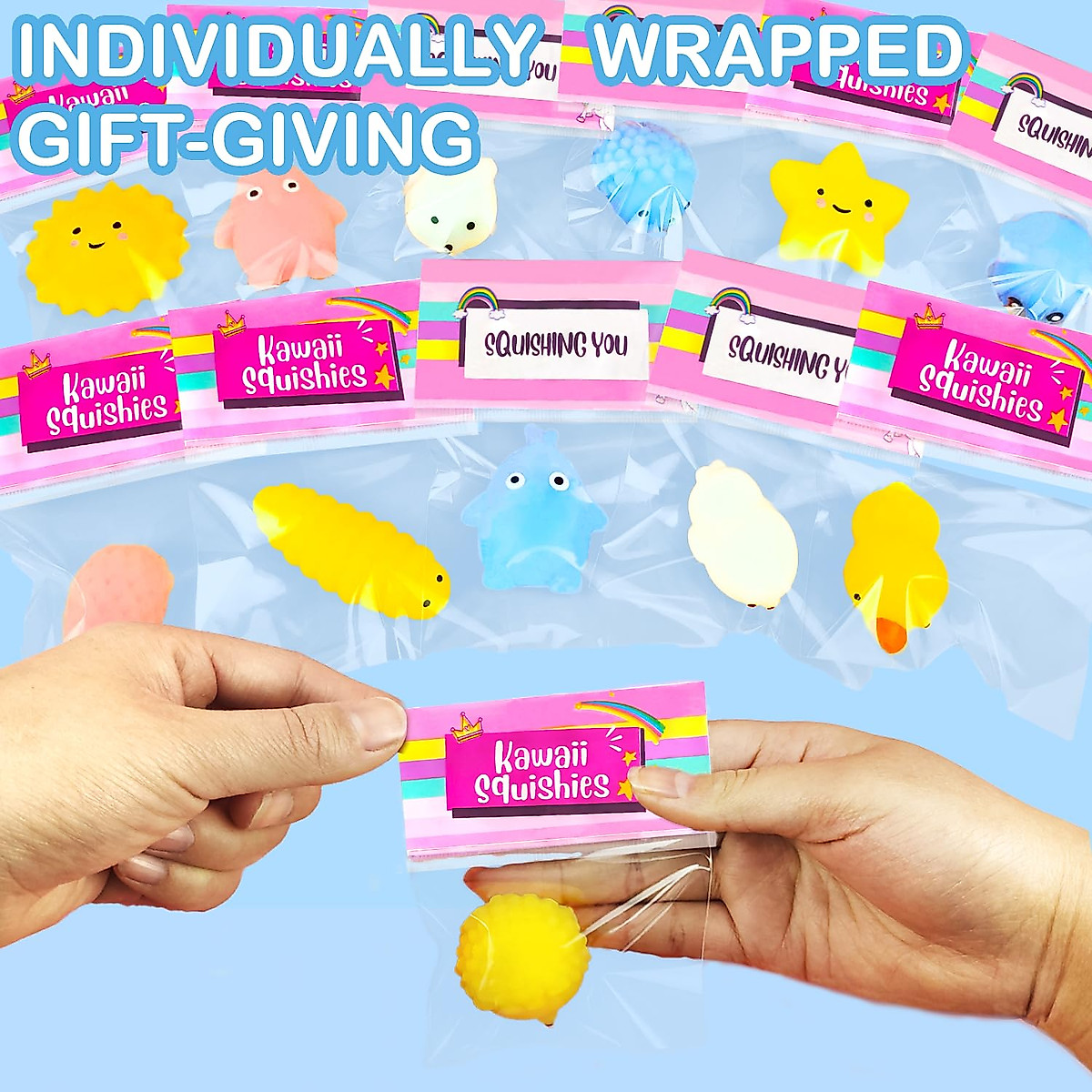 Kannove Mini Kawaii Mochi Squishy Party Favors Toys for Toddlers (24 Pack), Kids Goodie Bag Stuffers Fillers, Small Classroom Treats Prizes Gifts for Boys Girls