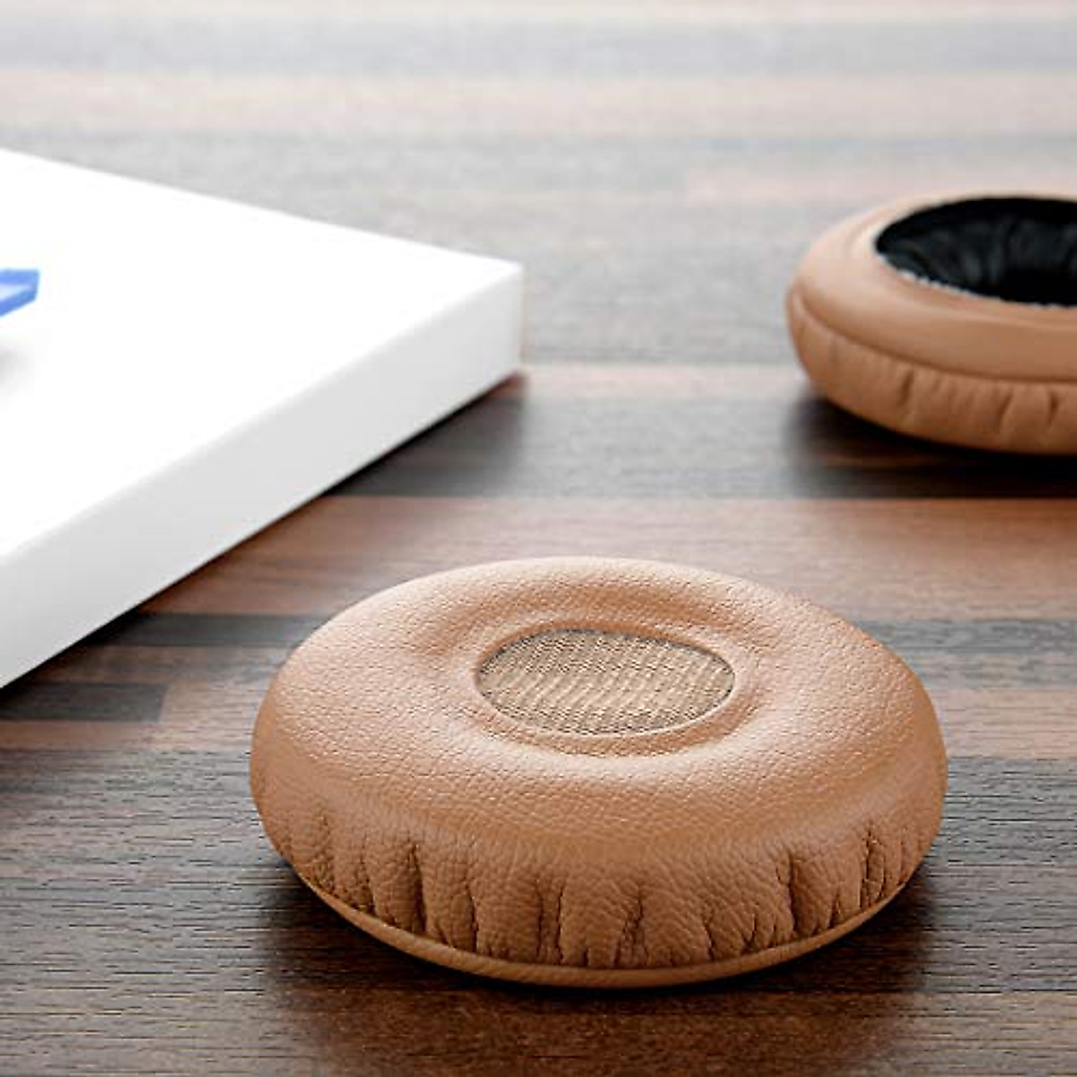 Geekria QuickFit Replacement Ear Pads for AKG Y40 Y45 Y45BT Headphones Earpads, Headset Ear Cushion Repair Parts (Brown)