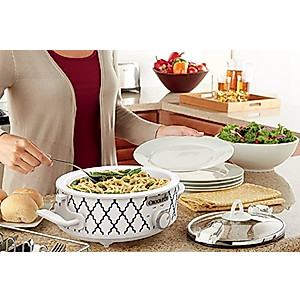 Crock-Pot SCCPCCM350-BL Manual Slow Cooker, Navy Blue & Crockpot 2.5-Quart Mini Casserole Crock Slow Cooker, White/Blue