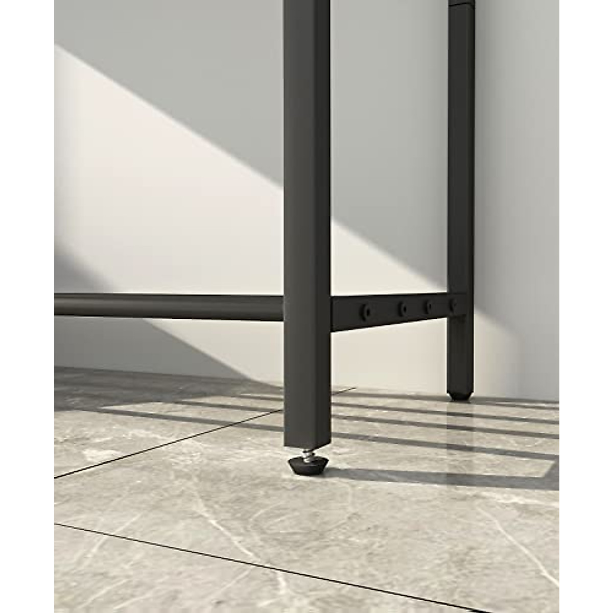 LAATOOREE Console Table, 41.7" Industrial Entryway Table with Shelf, Narrow Sofa Table for Hallway, Entrance Hall, Foyer, Corridor, Living Room - Wood Look Metal Frame - Rustic Brown