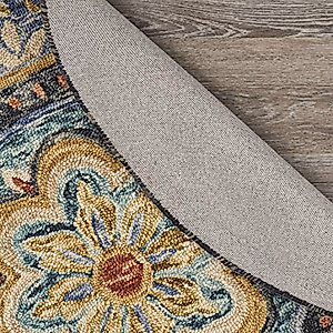 Lr Home Ox Bay Blaze Modern Distressed Floral Virgin Wool Indoor Area Rug