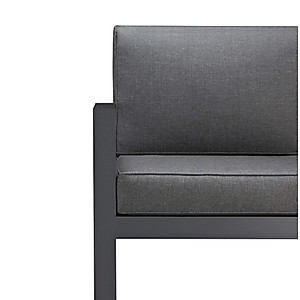 Real Flame Baltic Outdoor Sofa with Cushions - Powdered Aluminum Frame, Detachable Cushions, Grey