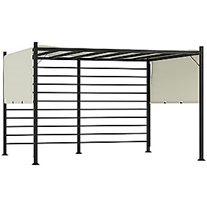 Outsunny 10' x 12' Outdoor Retractable Pergola, Patio Gazebo Canopy Adjustable Sun Shade Shelter for Backyard, Garden Activities, Beige