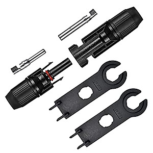 JYFT Solar Panel Cable Connectors Male/Female IP67 30A 1000V DC (1Pair), a Solar Connector Wrenches/Spanners Tool