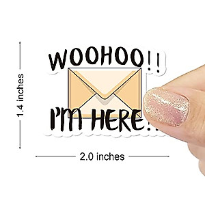 I’m Here Stickers,Mail Stickers,Thank You Stickers,Handmade Stickers,Small Shop Stickers,Envelopes Stickers for Small Business, Online Retailers,Handmade Goods,500 Labels Per Roll