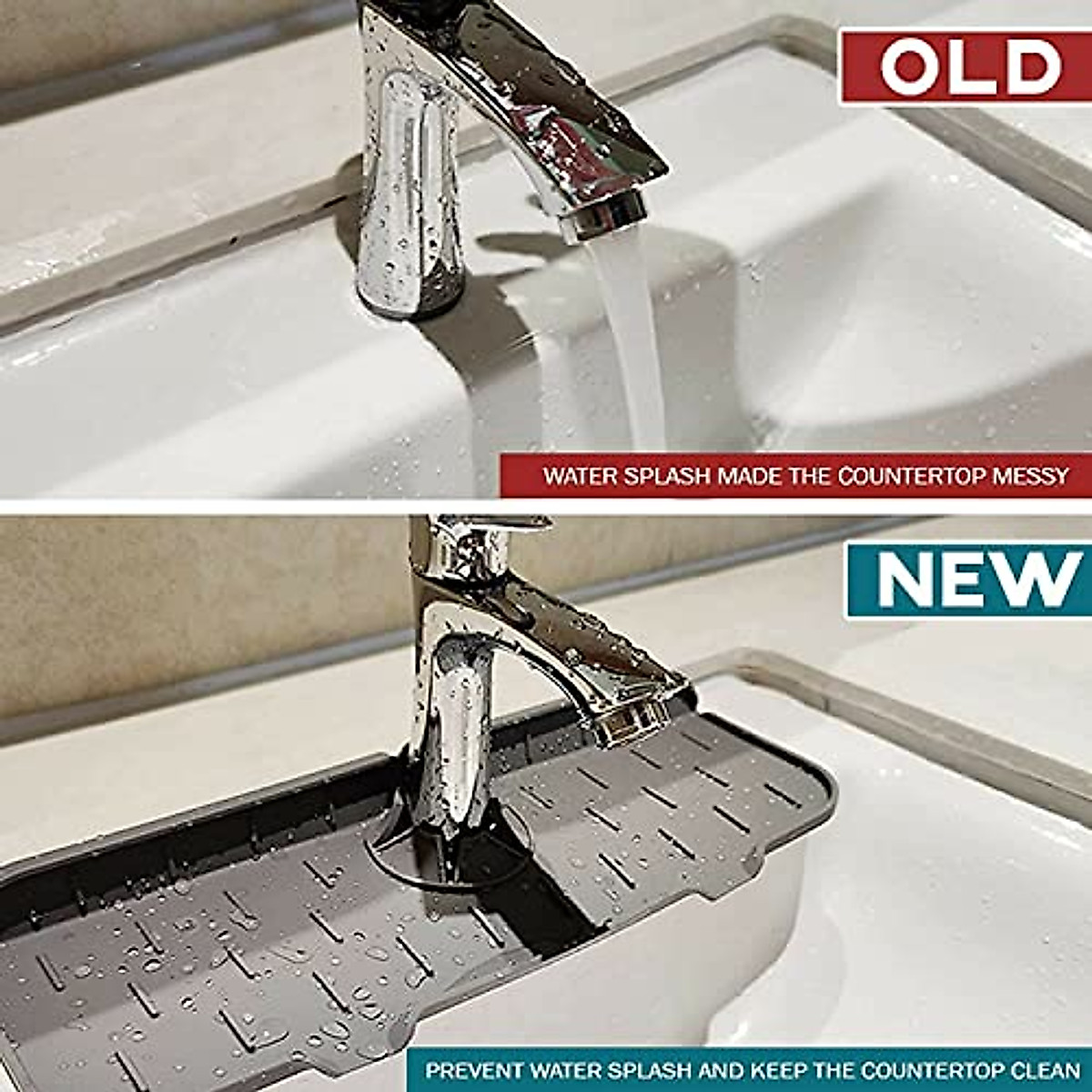 Faucet and counter top water drain., Gray, 36cmX14cmX0.8cm