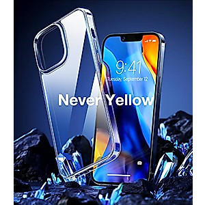 TORRAS Military Diamond Clear iPhone 13 Pro Max Case, [10FT Military Grade Drop Tested] Shockproof Protective Anti-Scratch Hard Back Non-Slip Silicone Bumper Slim Phone Cases iPhone 13 Pro Max, Clear