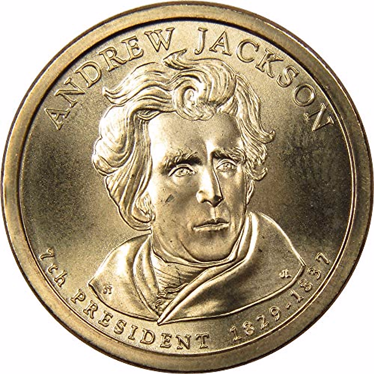2008 Andrew Jackson Presidential Dollar Uncirculated $1 Missing Edge Lettering