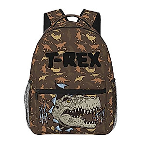 HANKCLES T-Rex Dinosaur Backpack T-REX Bookbag Brown Dinosaur Backpack Dinosaur Lover Bag Backpack Dinosaur Gifts Dinosaur Lightweight Dinosaur Backpack for Boy Girl Students