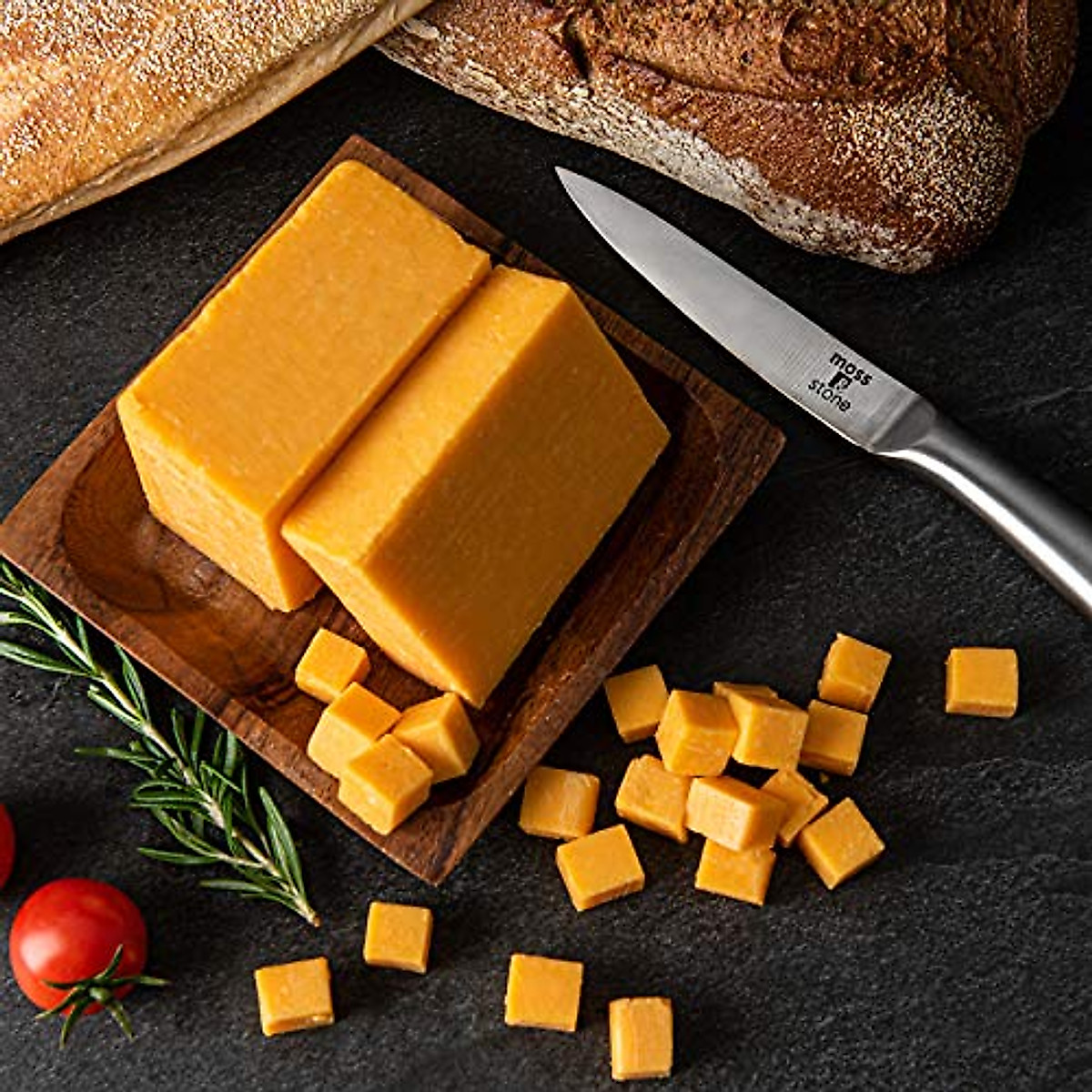 Professional Kitchen Knife Chef Set, Knife Set With Block, Kitchen Knife Set Stainless Steel Scratch Resistant And Rust Proof, Black Knife Block By Moss & Stone. (6 piece)