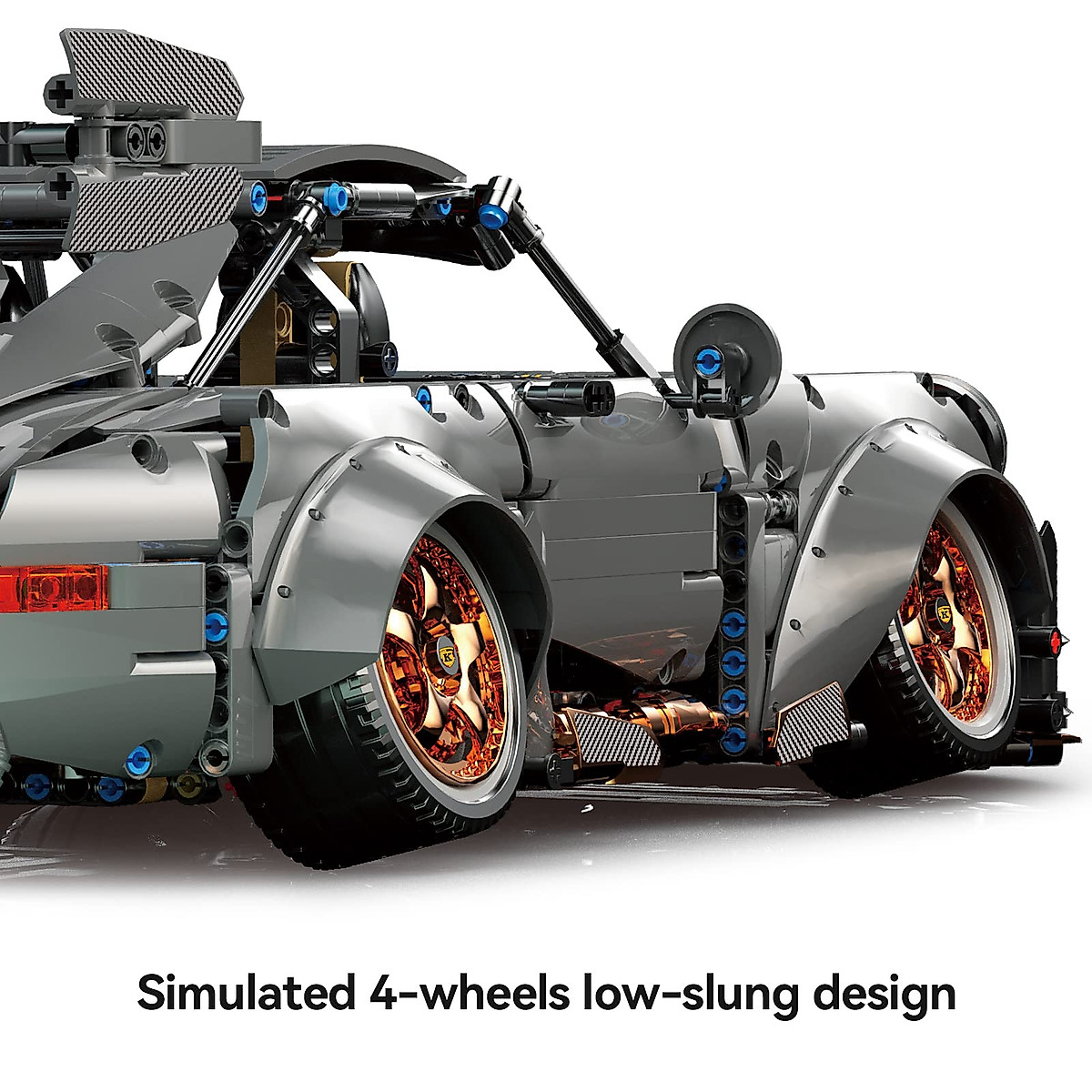 ZYLEGEN Race Car Building Toy Set,Collectible Model Building Set and Sport Car,Supercar Building Kit for Boys, Girls, and TeensGift for Motorsport Fans (Gray)