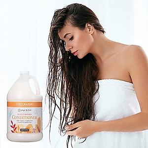 Ginger Lily Farms Botanicals Moisturizing Conditioner for All Hair Types, Coco Mango, 100% Vegan & Cruelty-Free, Coconut Mango Scent, 1 Gallon Refill