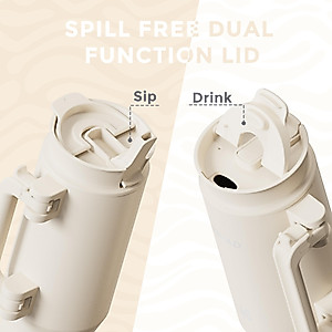 NAYAD 40oz Tumbler with Handle and Straw, Insulated Stainless Steel 40 oz Water Bottle with Flip Lid & Straw Lid,Cup Holder Compatible for Travel, Holiday Gift with Foldable Handle