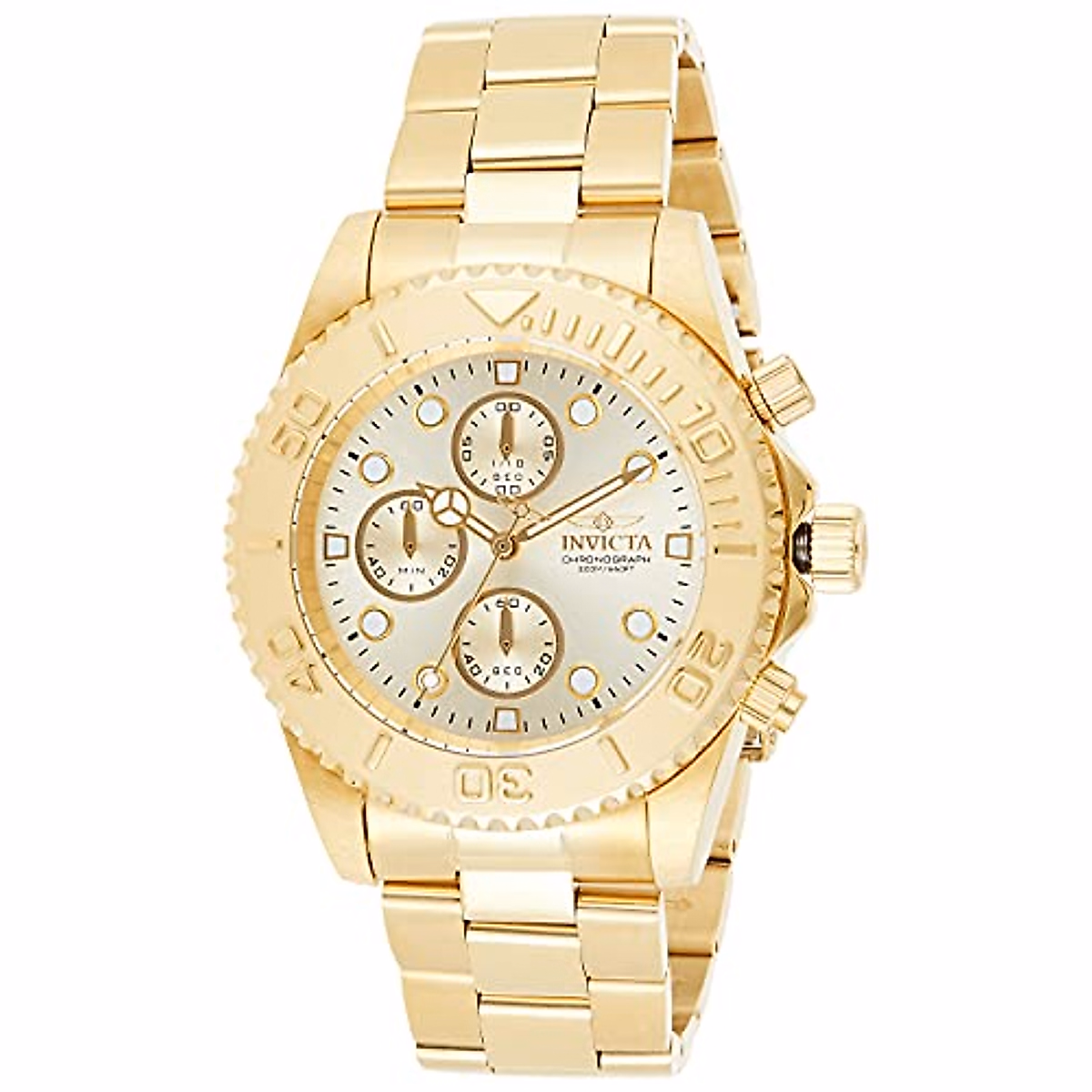 Invicta Pro Diver Men's Wrist Watch Stainless Steel Quartz Champagne Dial - 1774