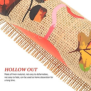 Thanksgiving Table Pad Home Decor 4pcs Thanksgiving Home Dinner Decoration Jute Mats Pumpkin Table Mat Insulation Mats Fall Decor Burlap Placemats