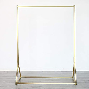 IronFashion Gold Clothing Rack, Boutique Display Clothes Rack with Wheels, Modern Garment Rack for Retail Use (47.24" L)