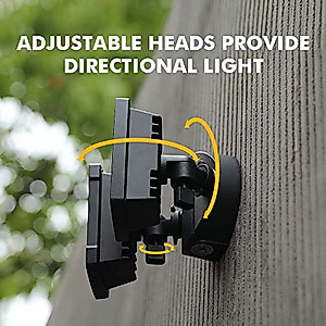 LUTEC 2 Packs LED 3500 Lumen 32W 5000K Integrated Dual-Head Floodlight Outdoor Dusk to Dawn Waterproof Exterior Security Wall Light for Patio Garden Yard-Black…