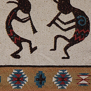 DII Tabletop Collection, Southwest Hacienda Stripe, Table Runner, 13x72, Kokopelli Tapestry