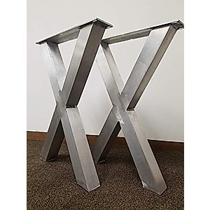 Metal Table Legs, Aluminum X-Frame Style - Any Size and Color