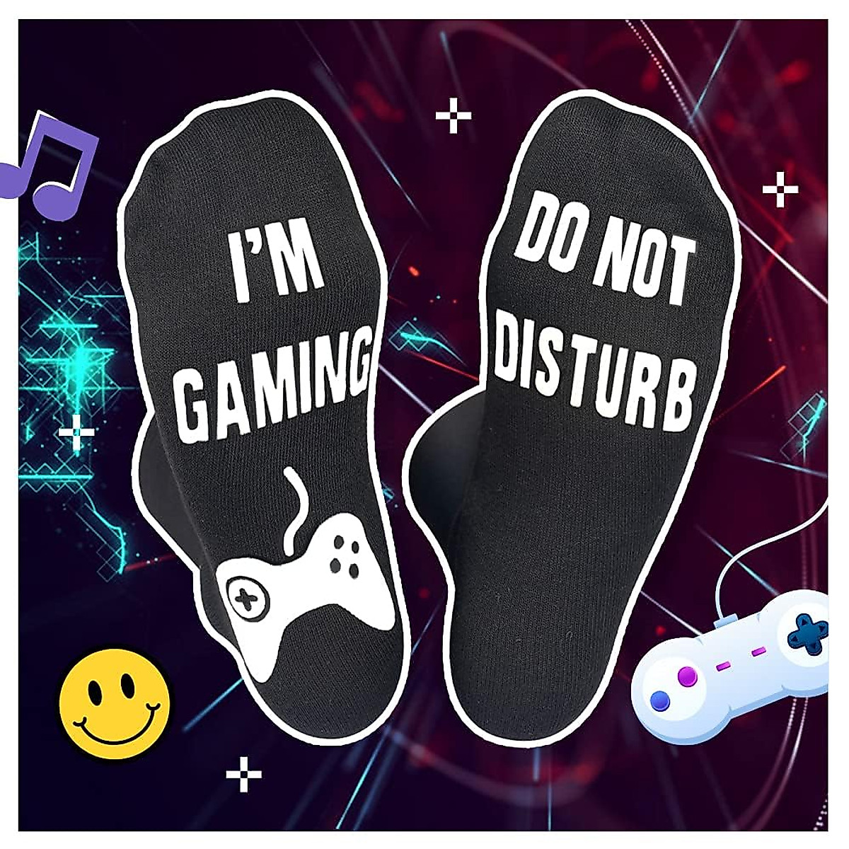 PARIGO Funny Gaming Socks Gifts for Men - Valentines Day Gifts for Him Novelty White Elephant Santa Gift Ideas for Teen Gaming Lovers Boys Birthday