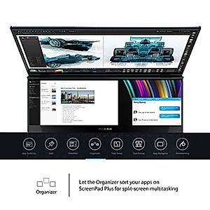 ASUS ZenBook Pro Duo UX581 Laptop, 15.6” 4K UHD NanoEdge Touch Display, Intel Core i7-10750H, 16GB RAM, 1TB PCIe SSD, GeForce RTX 2060, ScreenPad™ Plus, Windows 10 Pro, Celestial Blue, UX581LV-XS74T