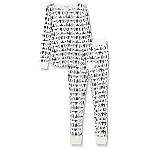 Amazon Essentials Women's Snug-Fit Cotton Pajama Set (Available in Plus Size), Penguin Parade, Medium