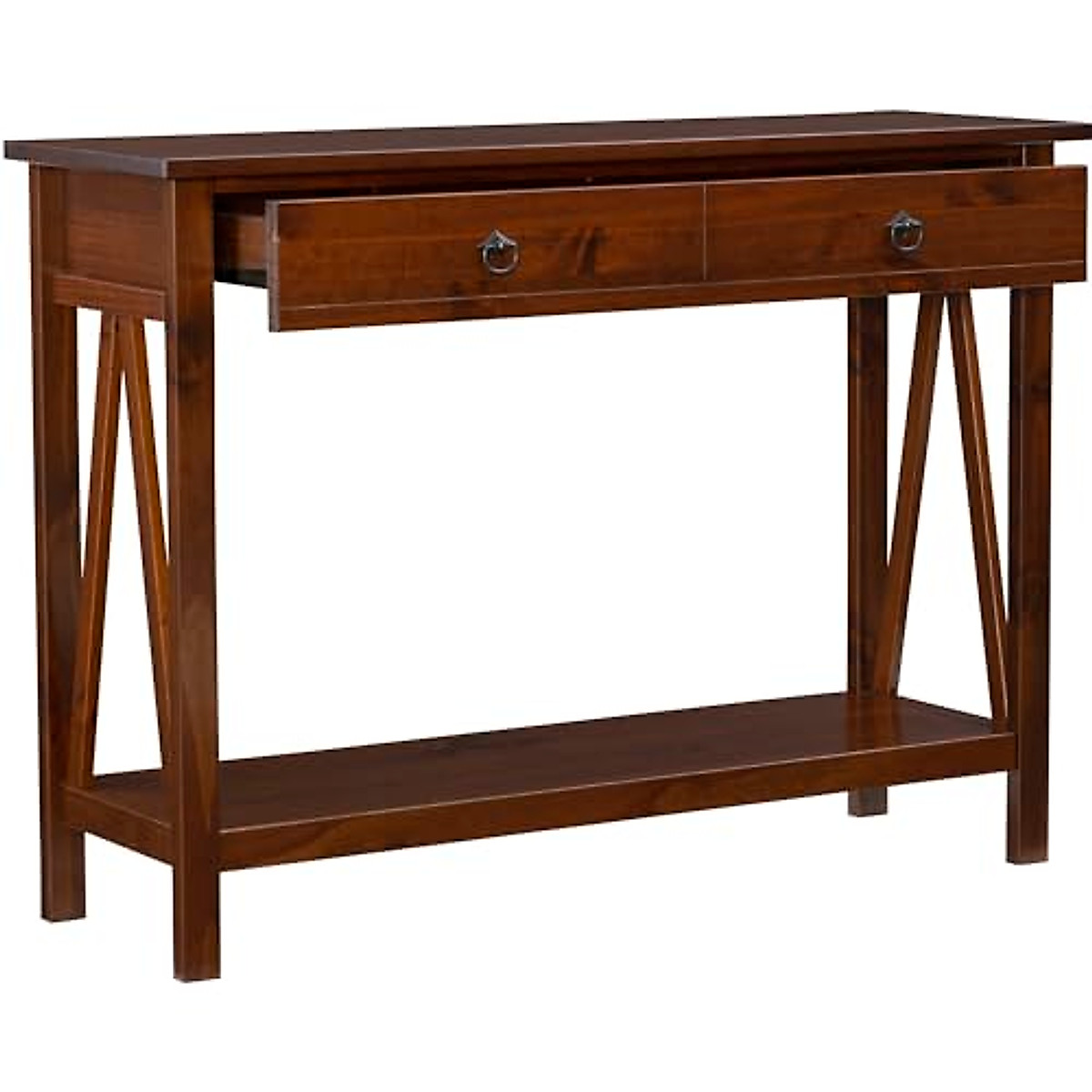 Linon Home Dcor Console Table, 42.01"w x 13.98"d x 30.71"h, Antique Tobacco