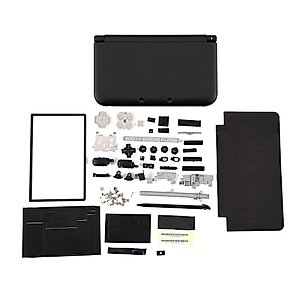 Full Housing Case Cover Shell with Buttons Replacement Parts for 3DS XL / 3DS LL Game Console-Black.