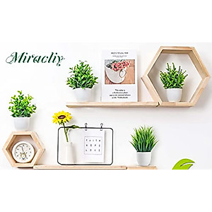 Miracliy 4 Packs Fake Plants Small Artificial Faux Plants Indoor for Home Office Farmhouse Bathroom Decor
