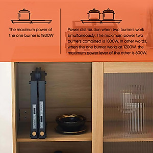 Chefzilla Induction Cooktop 2 Burner Foldable 1800W | Portable Induction Countertop Dual Burner Fast Warm-Up | Induction Hot Plate for Cooking Kitchen RV Camping | Induction Cooker Heater (Black)