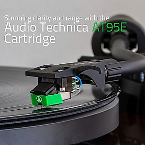 Fluance RT81 Elite High Fidelity Vinyl Turntable Record Player with Audio Technica AT95E Cartridge, Belt Drive, Built-in Preamp, Adjustable Counterweight, High Mass MDF Wood Plinth - Walnut