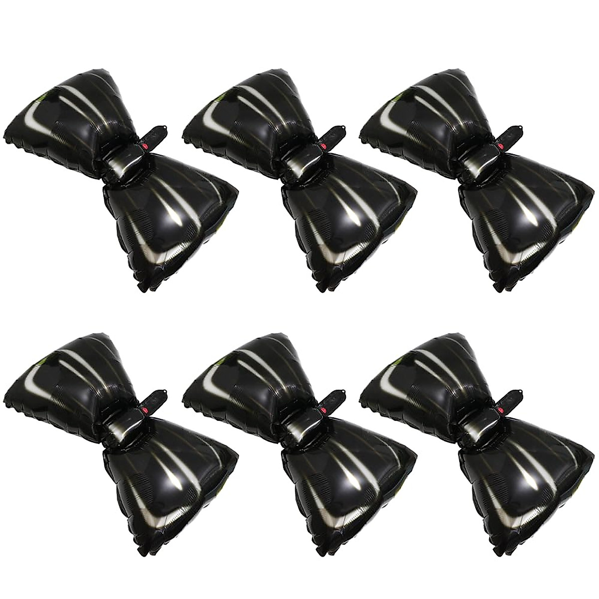 Big Black Bow Tie Balloon Bowtie Balloon Father's Day Balloon Mouse Balloon, 6 Pack Bow Balloon Bowknot Foil Balloons Mouse Party Decoration For Birthday Wedding Bridal Baby Shower Gender Reveal