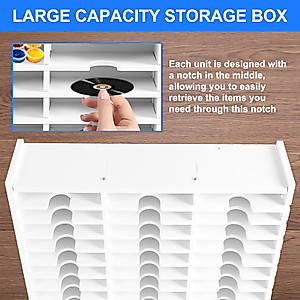 36 Slots Ink Pad Printing Storage Holder DIY Storage Box Large Capacity Items Plastic Racks Handmade Supplies Storage Shelf Printing Pad Storage Shelf for Home Office Crafts School Supplies, White