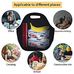 Eslazoer insulated neoprene cooler bags,reusable soft storage bag with zipper for outdoor activity,black lunch bag for adult