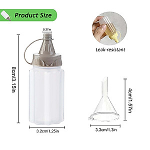 THYULIFE 4 Pack Mini Ketchup Bottles with Funnel, 25ml, BPA Free, Leakproof, Portable, Refillable, Suitable for BBQ, Kitchen, Picnic, Wedding, Luncheon, Salad Dressing, Syrups, Oil, Vinegar
