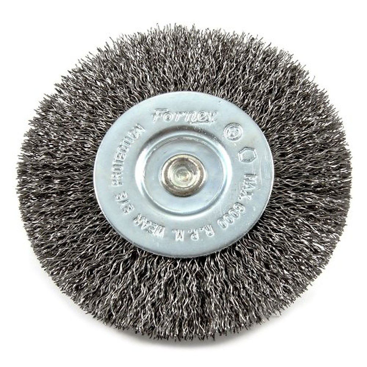 Forney 72739 Wire Wheel Brush, Coarse Crimped with 1/4-Inch Hex Shank, 4-Inch-by-.012-Inch