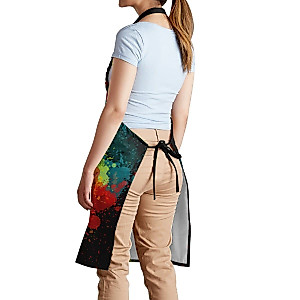 Artist Apron For Adults, Apron For Painting, Apron Gifts For Artists, Canvas Apron, Art Teacher, Pottery,Smock Stylist, Waterproof Stain Resistance, 33inch By 27.5inch (BLACK1)