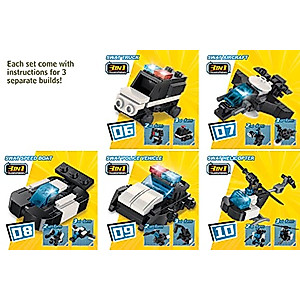 Apostrophe Games 10 SWAT and Fire Fighter Building Block Sets (312 Pieces Total) Ten Individually Boxed Toys for Party Favors, Goodie Bags, Stocking Stuffers