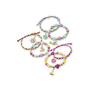 Make It Real Disney Princess Crystal Dreams Jewelry Kit - DIY Bead & Charm Bracelet Set with Swarovski Crystals, Includes Supplies & Exclusive Princess Book - Create 6 Bracelets, Ages 8