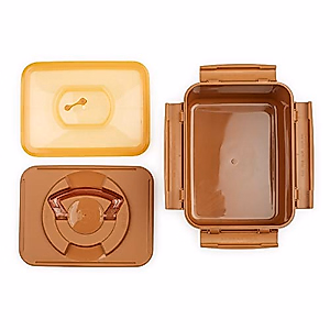 Crazy Korean Cooking Premium Kimchi, Sauerkraut Fermentation and Storage Container with Inner Vacuum Lid, Sandy Brown 1.3 Gal (5.2L) 2 PACK