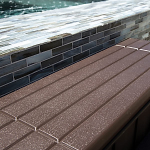 XtremepowerUS Universal 2 Slip-Resistant Spa & Hot Tub Step Outdoor Indoor Compartment Spa Step with Storage, Brown/Black