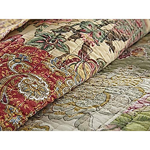 Chezmoi Collection Delaney 1-Piece Floral Patchwork Pre-Washed 100% Cotton Quilted Reversible Throw Blanket