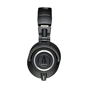 Audio-Technica ATH-M50x Professional Monitor Headphones, Black - with with H&A Genuine Sheepskin Leather Earpads